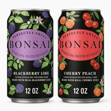 Bonsai Sparkling Water Beverage 16 Pack – Blackberry Lime & Cherry Peach (12 fl oz Cans, 8 Each ...
