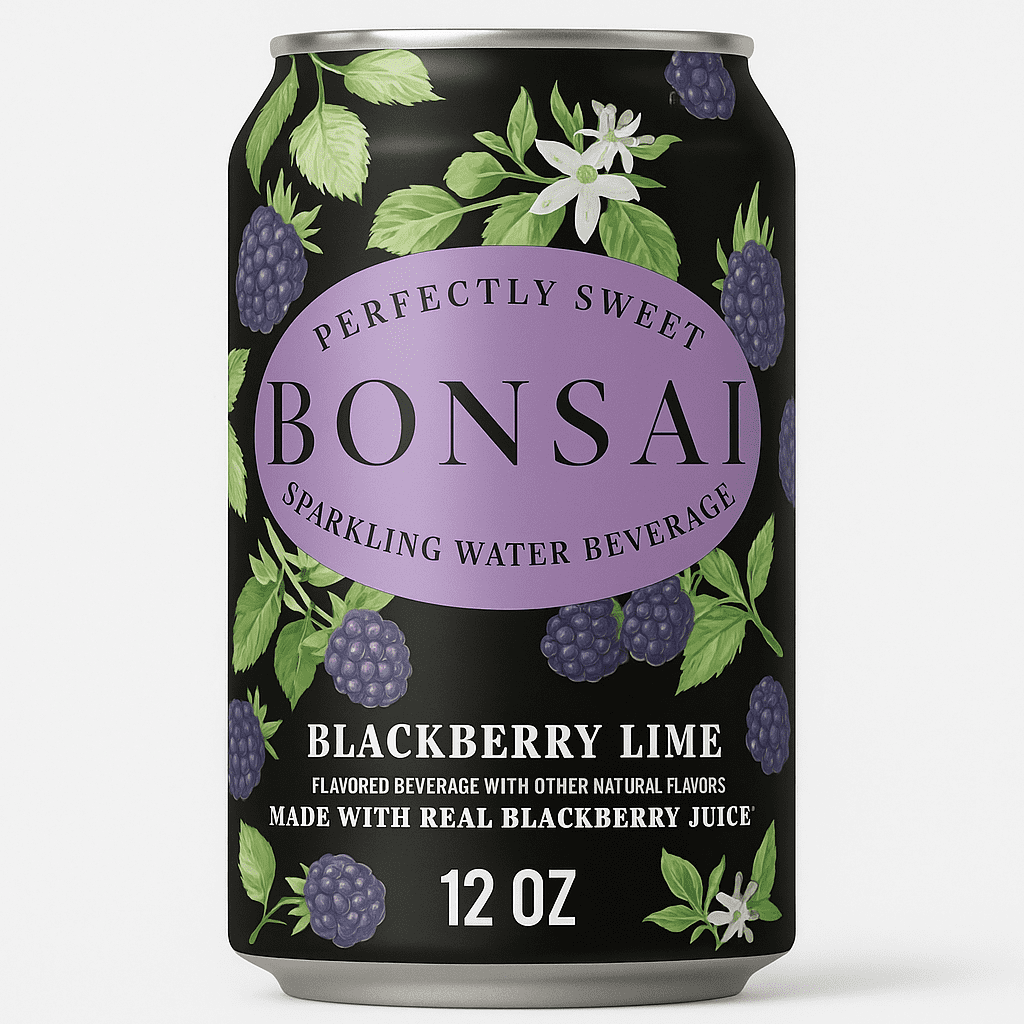Bonsai Sparkling Water Beverage, Blackberry Lime, 12 fl oz Cans, Pack of 16 – Perfectly Sweet ...