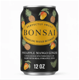 Bonsai Sparkling Water Beverage, Pineapple Mango Ginger, 12 fl oz Cans, Pack of 16 – Perfectly ...