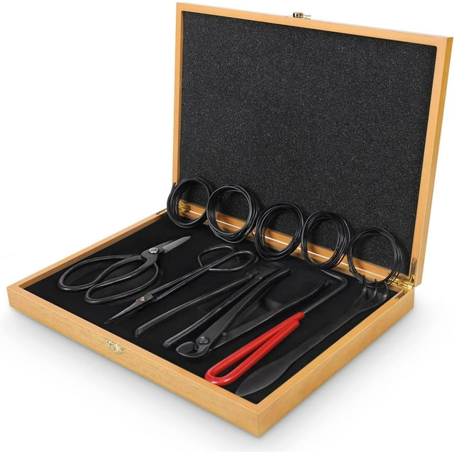 Bonsai Tools Set with Wood Box 12PCS Heavy Duty Bonsai Tree Kit ...