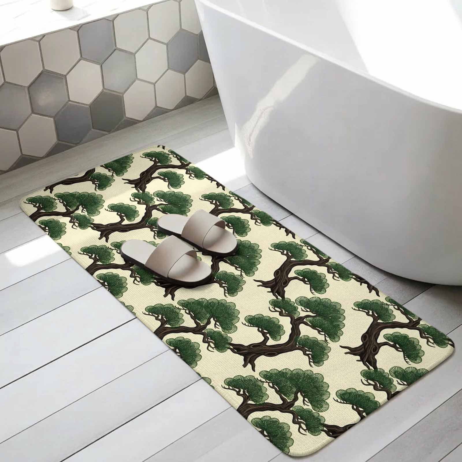 Bonsai Tree Bathroom Runner Rugs Non Slip Washable Absorbent Narrow ...