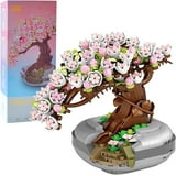 Fulande Bonsai Tree Building Kit, Cherry Blossom Blocks Set, UV Color ...