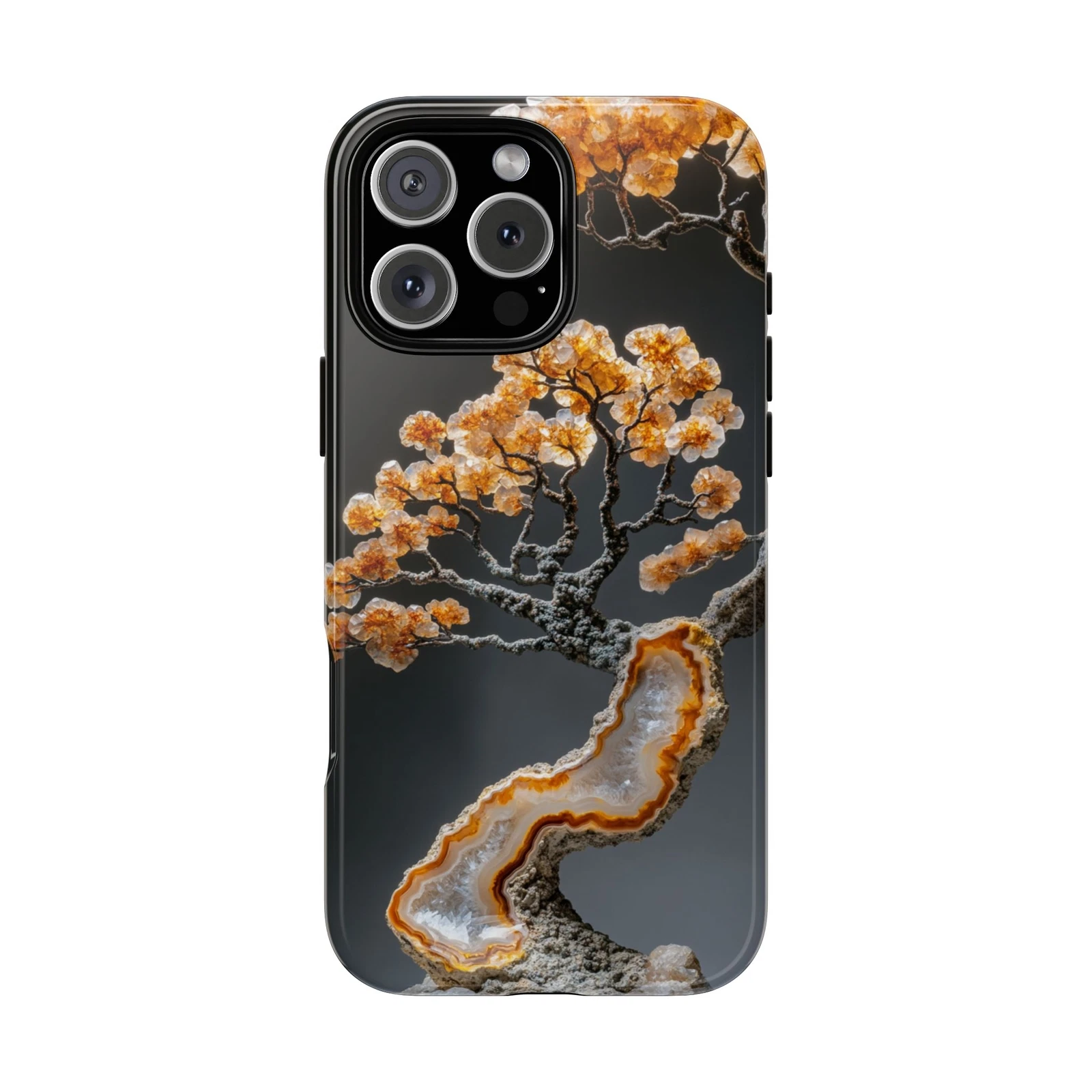 Bonsai Tree Geode Rock Pattern Case for iPhone 17 11 12 13 14 15 16 Pro ...