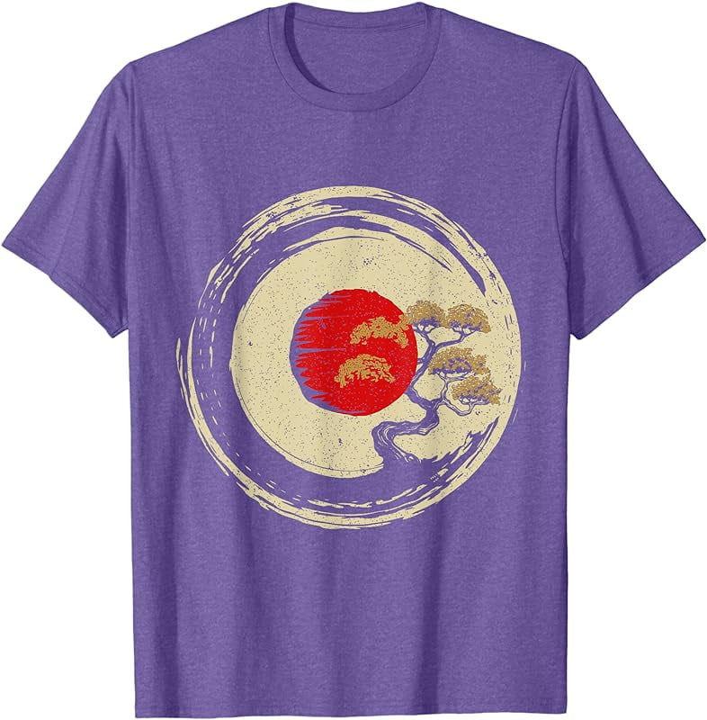 Bonsai Tree In Japanese Zen Buddhist Enso Circle T-Shirt - Walmart.com