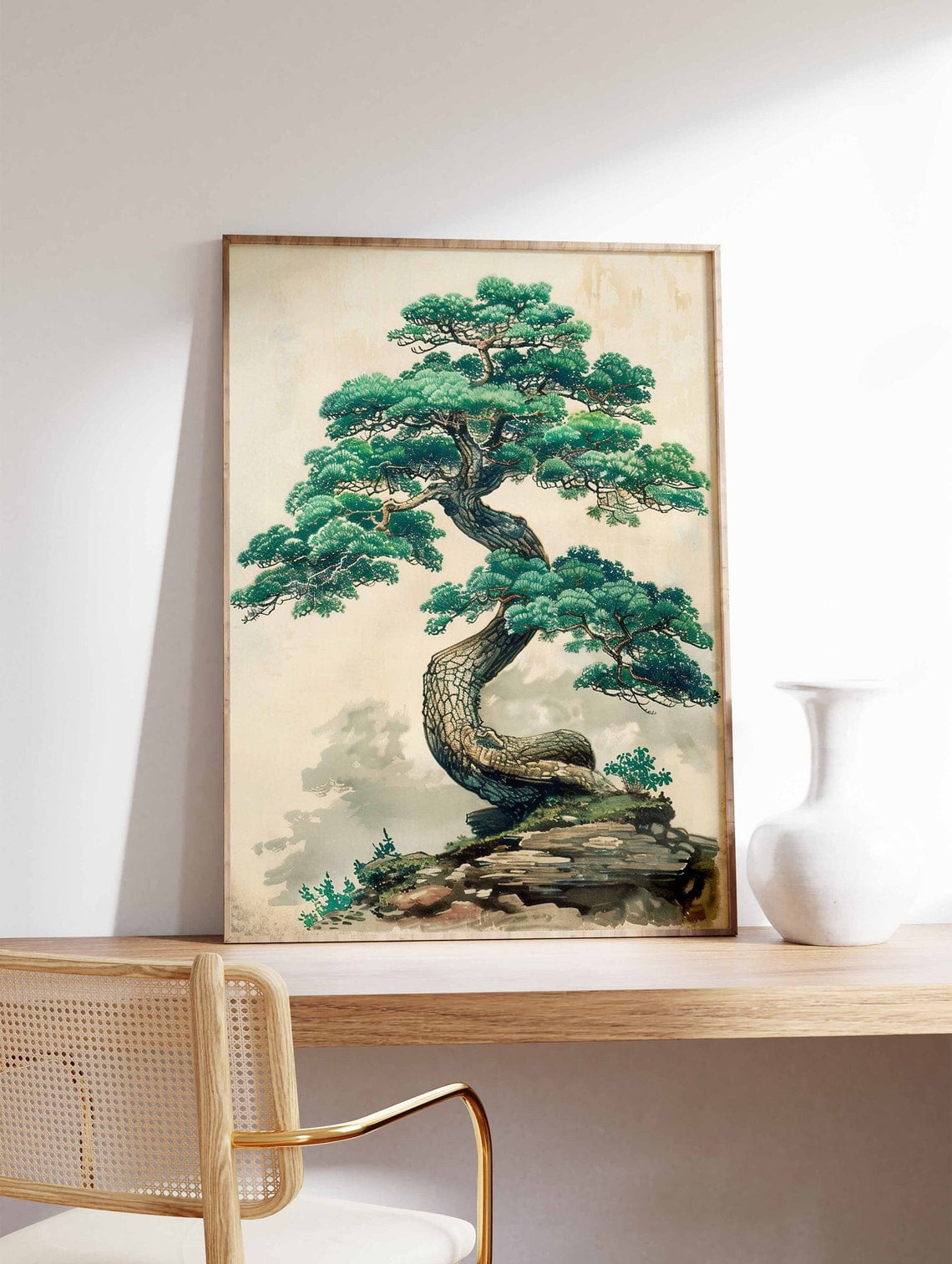 Bonsai Tree Japanese Traditional Floral Oriental Nature Home Wall Art ...