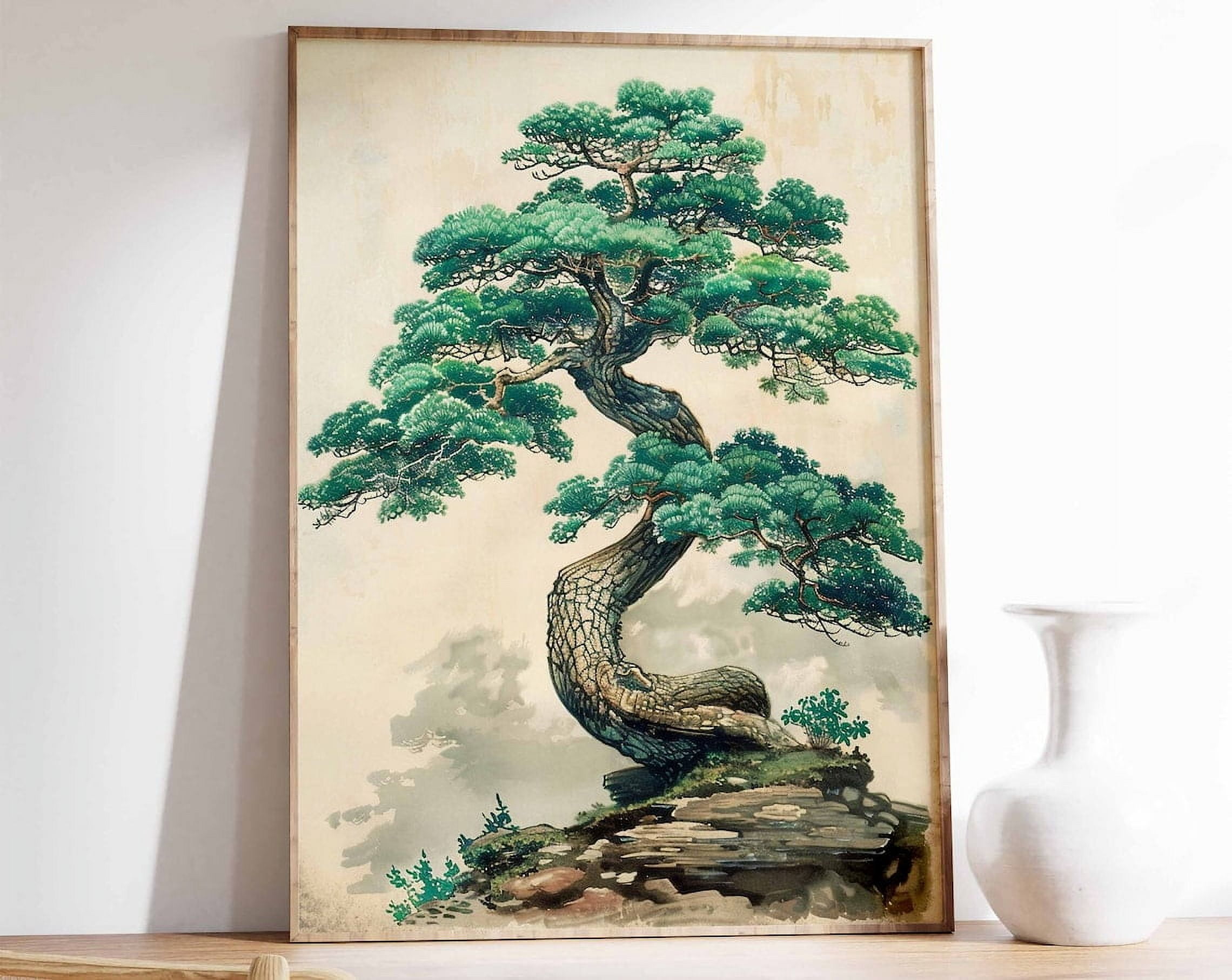 Bonsai Tree Poster, Japanese Bonsai Print, Japanese Floral Print ...