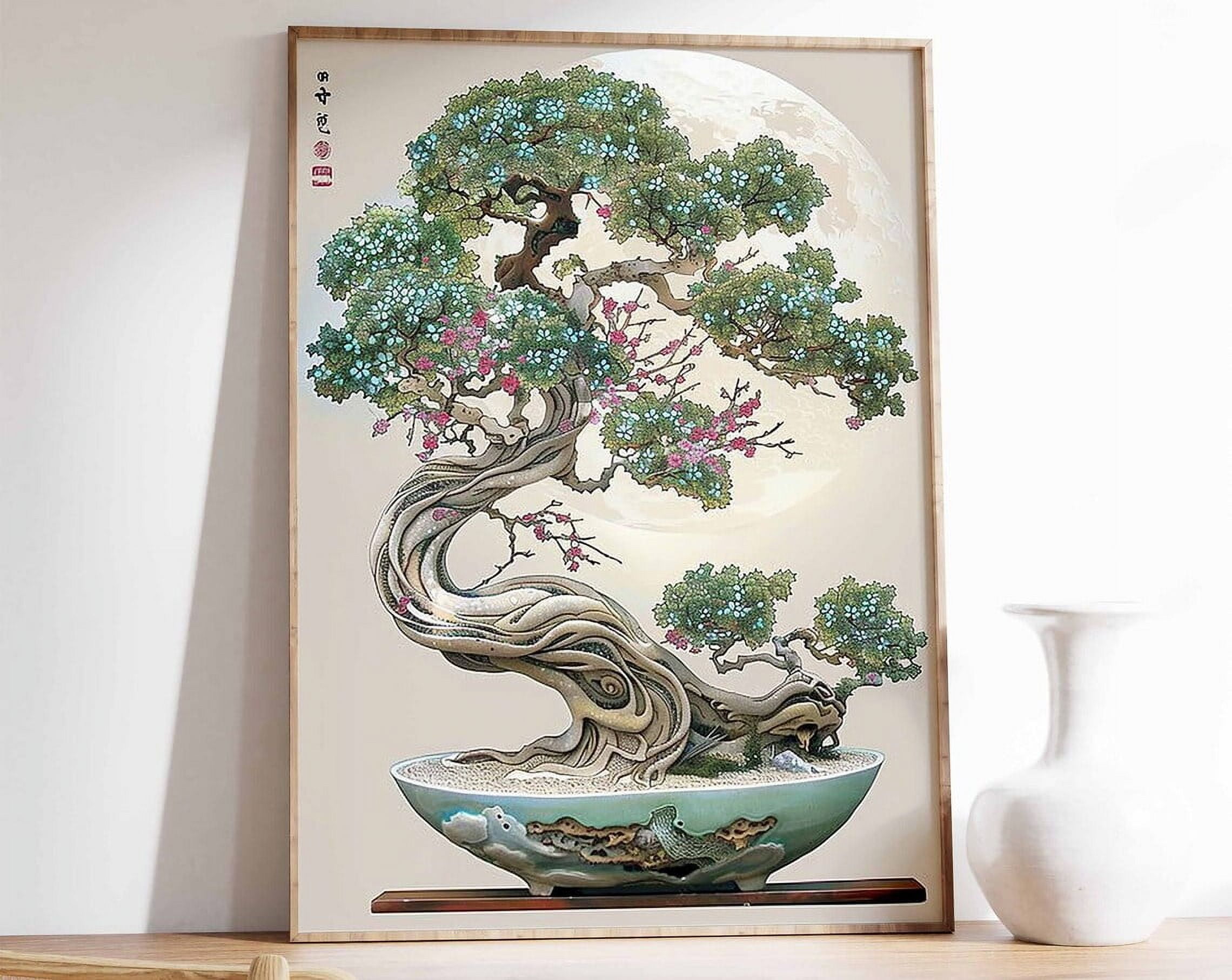 Bonsai Tree Poster, Japanese Bonsai Print, Japanese Floral Print ...