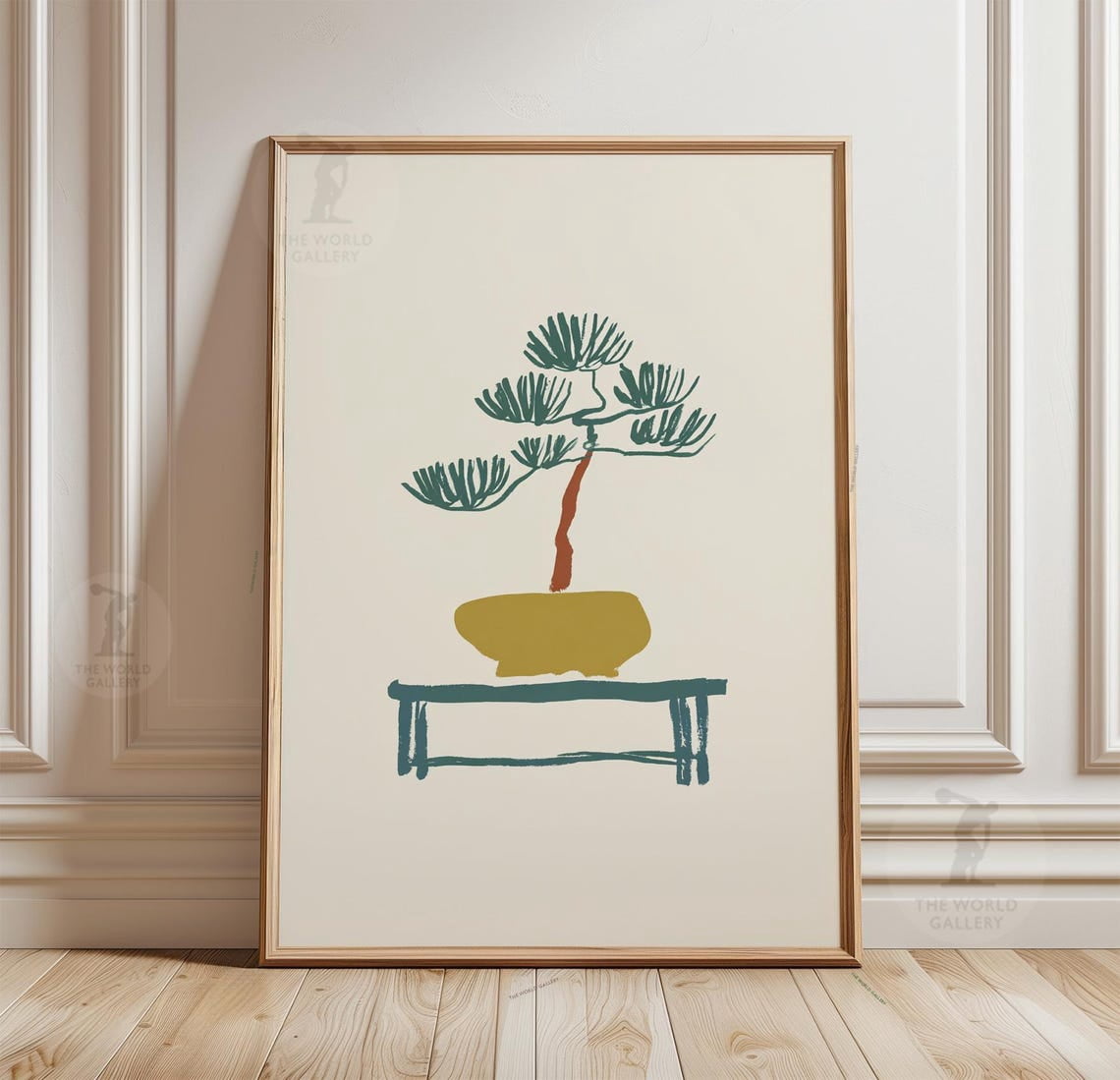 Bonsai Tree Poster Minimal Japanese Wall Art Zen Plant Illustration ...