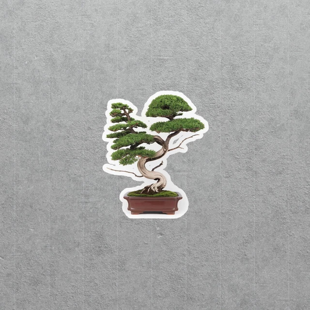 Bonsai Tree Sticker - Japanese Style Watercolor Art Decalphone Decal ...