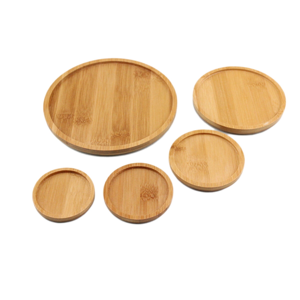 Bonsai Tree Tray Flower Pot Saucer Bamboo Saucers Wooden Plant Round ...
