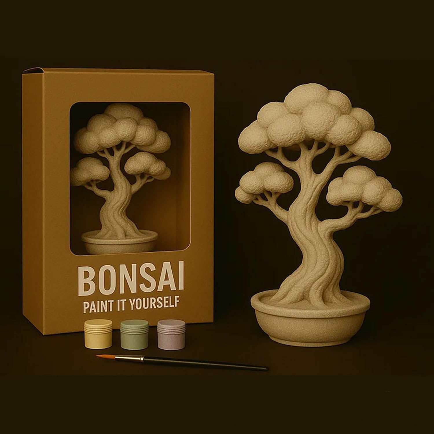 Bonsai Watercolor – Paint-It-Yourself, Hand-Painted White Mold ...