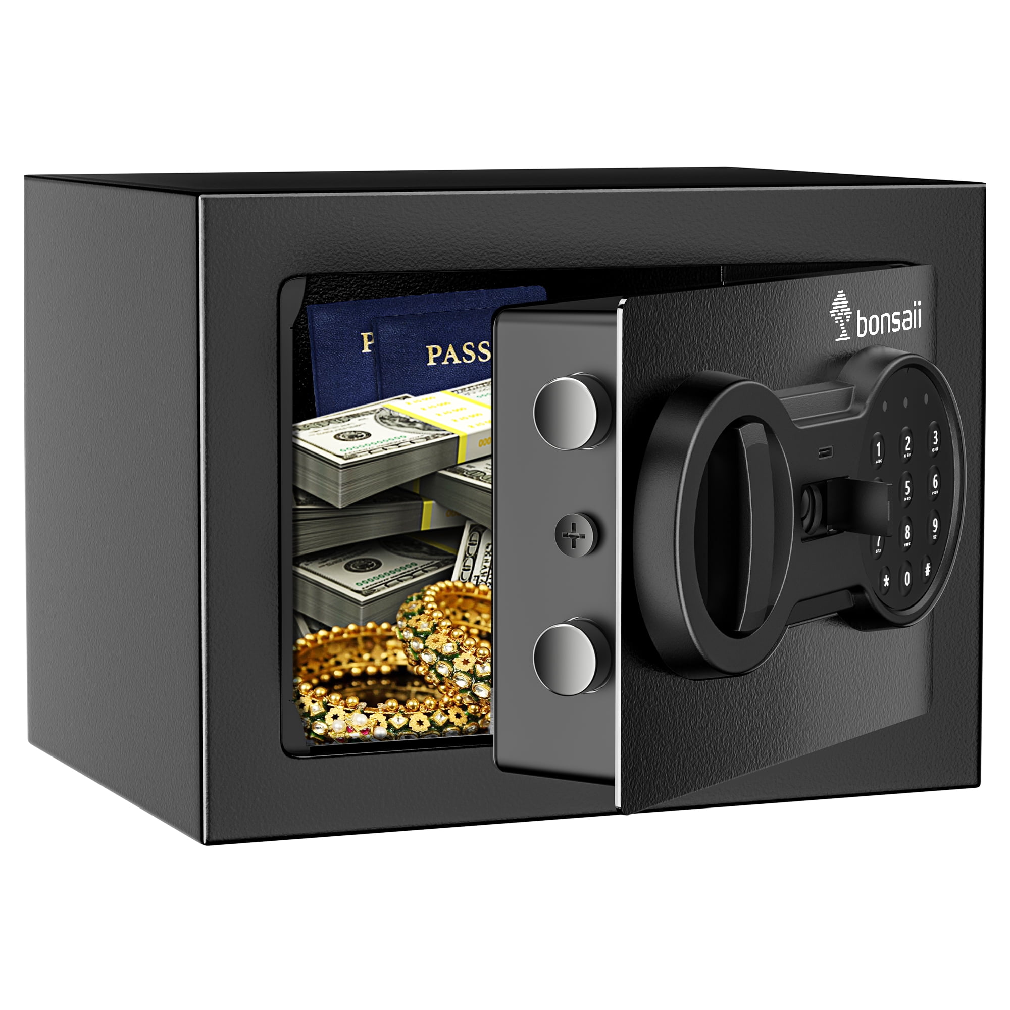 Bonsaii 0.18 Cubic Feet Electronic Digital Safe Box, Security Box with ...