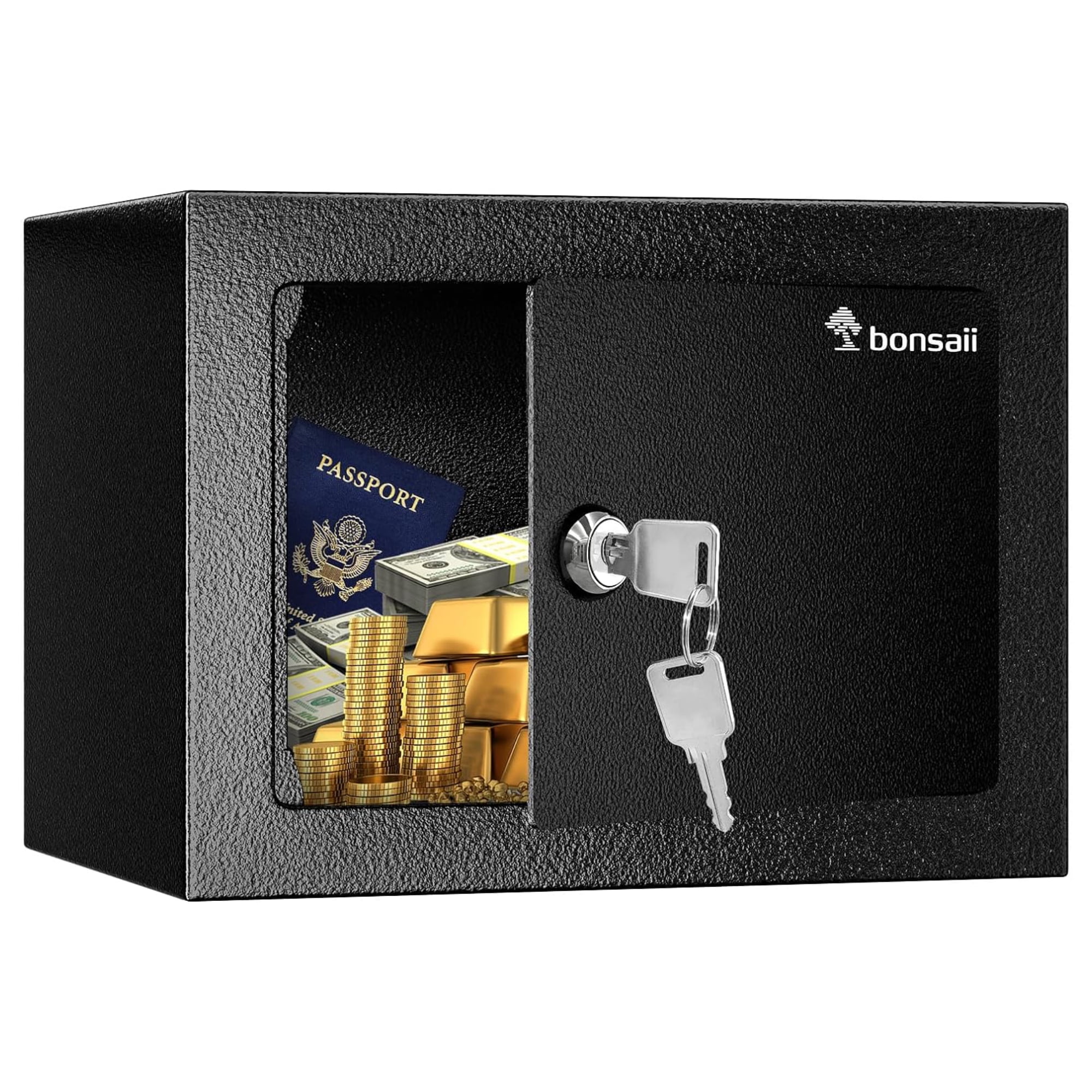 Bonsaii 0.22 Cubic Feet Safe with Key Lock, Security Hidden Safe Box ...