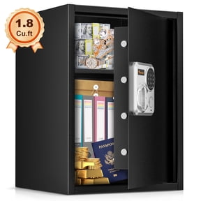 TNTANTS Safe Box, Small Security Lockbox 0.25 Cubic Feet, White Steel ...