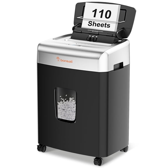 Free Shipping! Bonsaii 110-Sheet Micro-Cut Auto Feed Paper Shredder, P ...