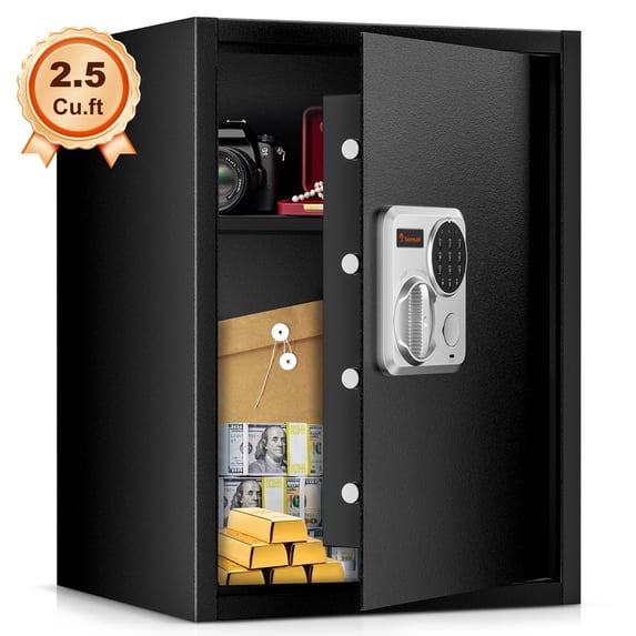Bonsaii 2.5 Cubic Feet Safe Box, Key Lock, Document and Jewelry Storage ...