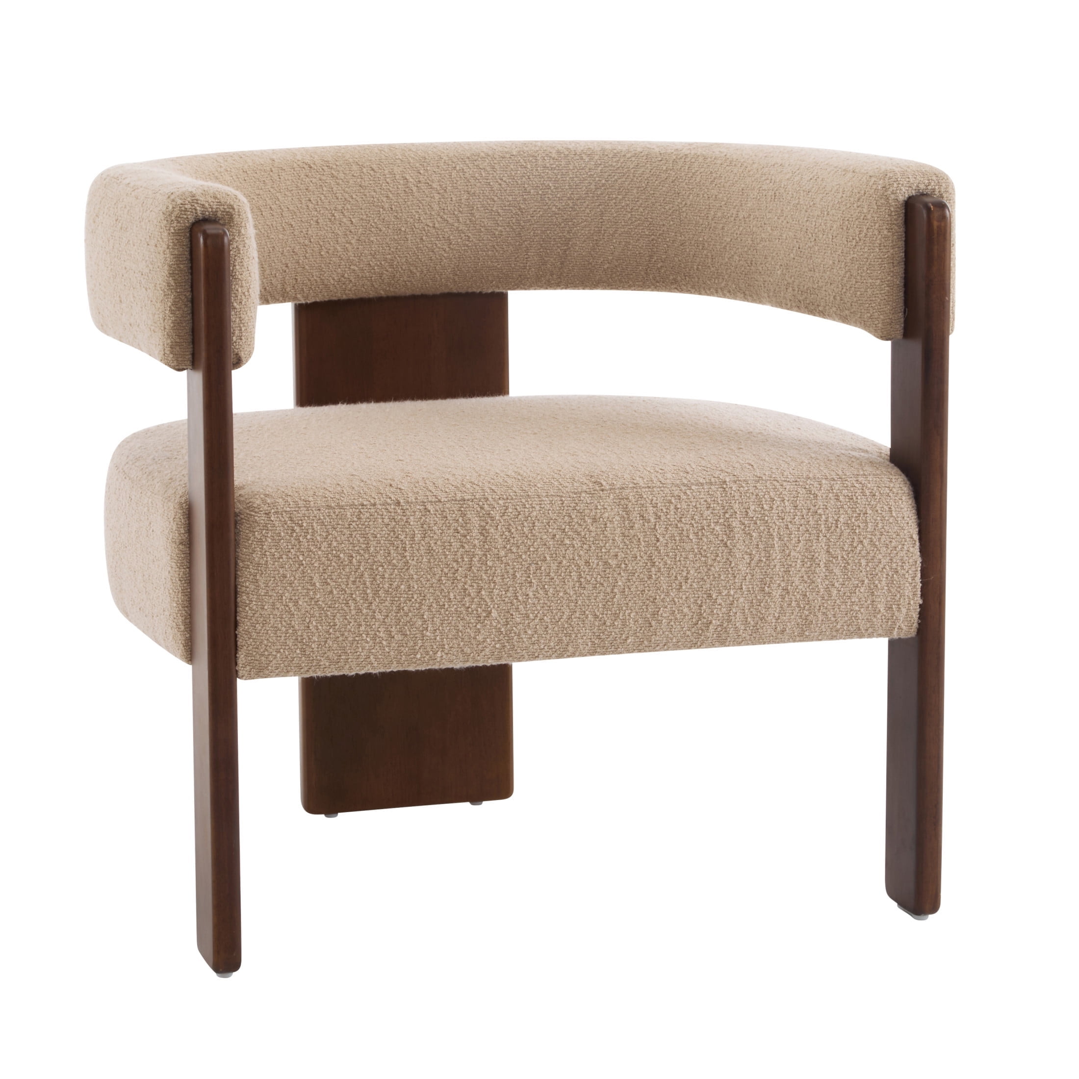 GDF Studio Elegant Barrel Back Accent Armchair in Luxurious Boucle ...