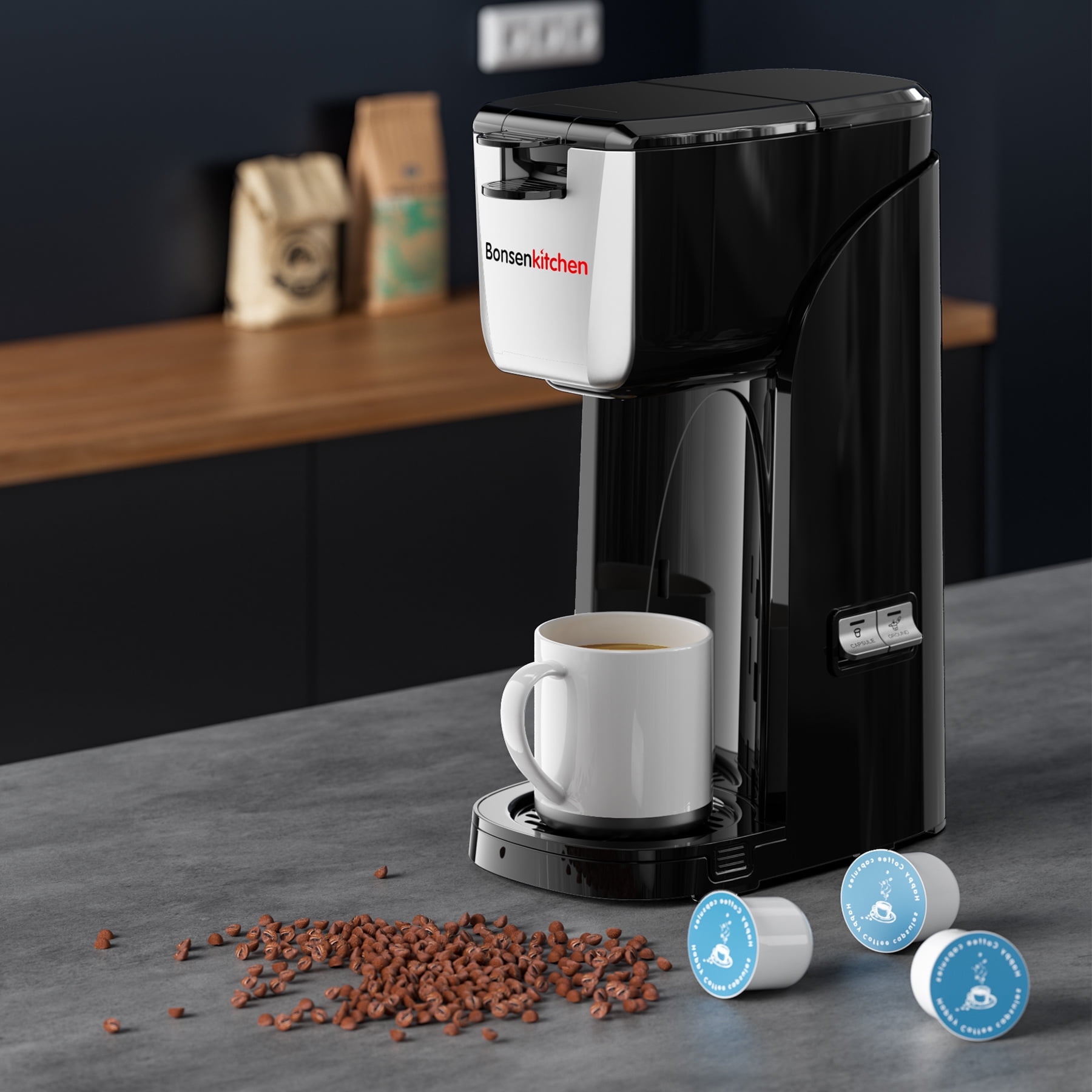Bonsenkitchen Singles Serve Coffee Makers for K-Cup Capsule & Coffee ...