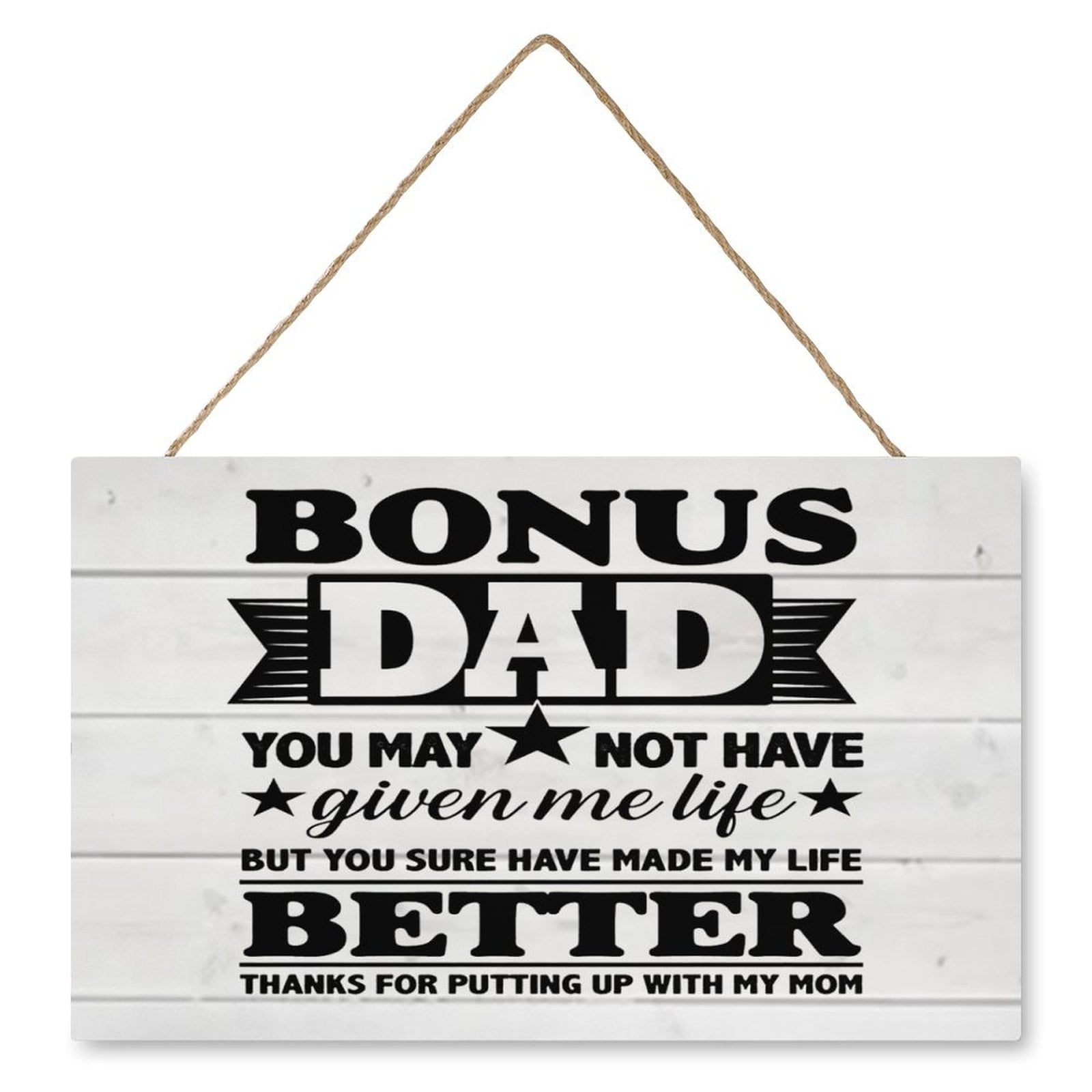 Bonus Dad Gifts Wooden Fathers Day Sign,Bonus Dad Gifts for Birthday ...