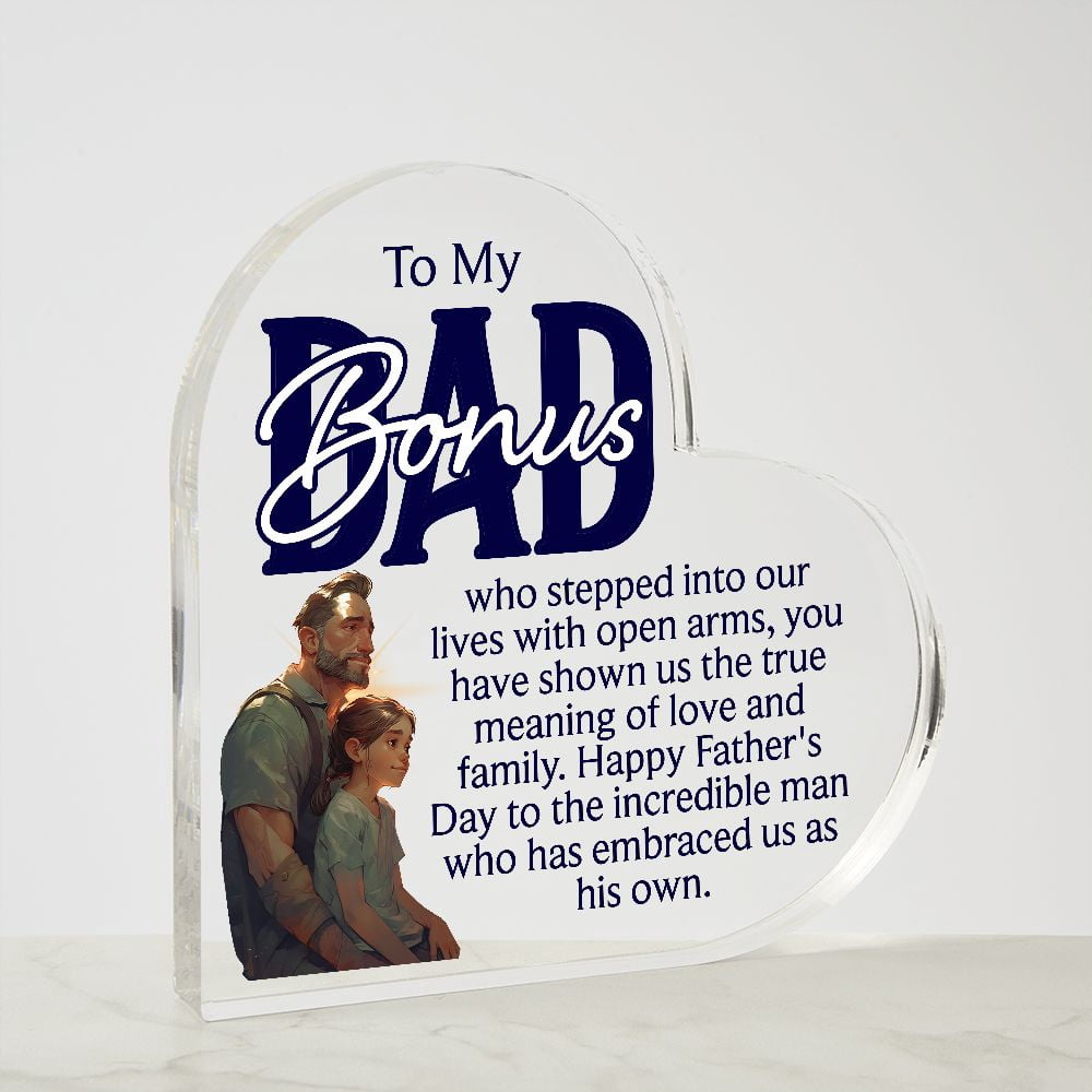 Bonus Dad Heart Acrylic Plaque - Walmart.com