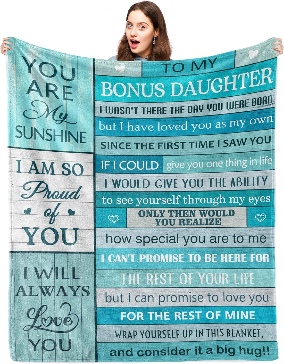 Bonus Daughter Gifts Blanket 50" X 60", Gift for Bonus Daughter, Bonus ...