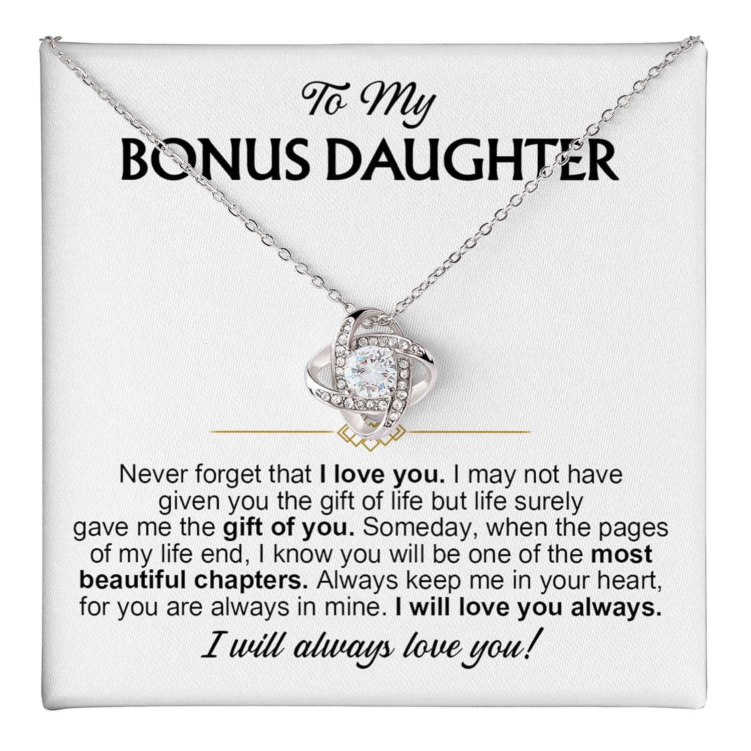 To My Bonus Daughter Necklace On Birthday Graduation, Jewelry ...
