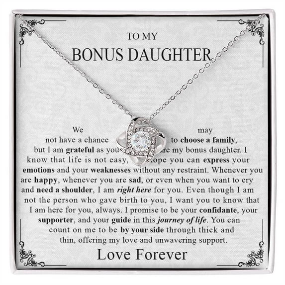 To My Bonus Daughter Necklace, Stepdaughter Necklace From Stepfather ...
