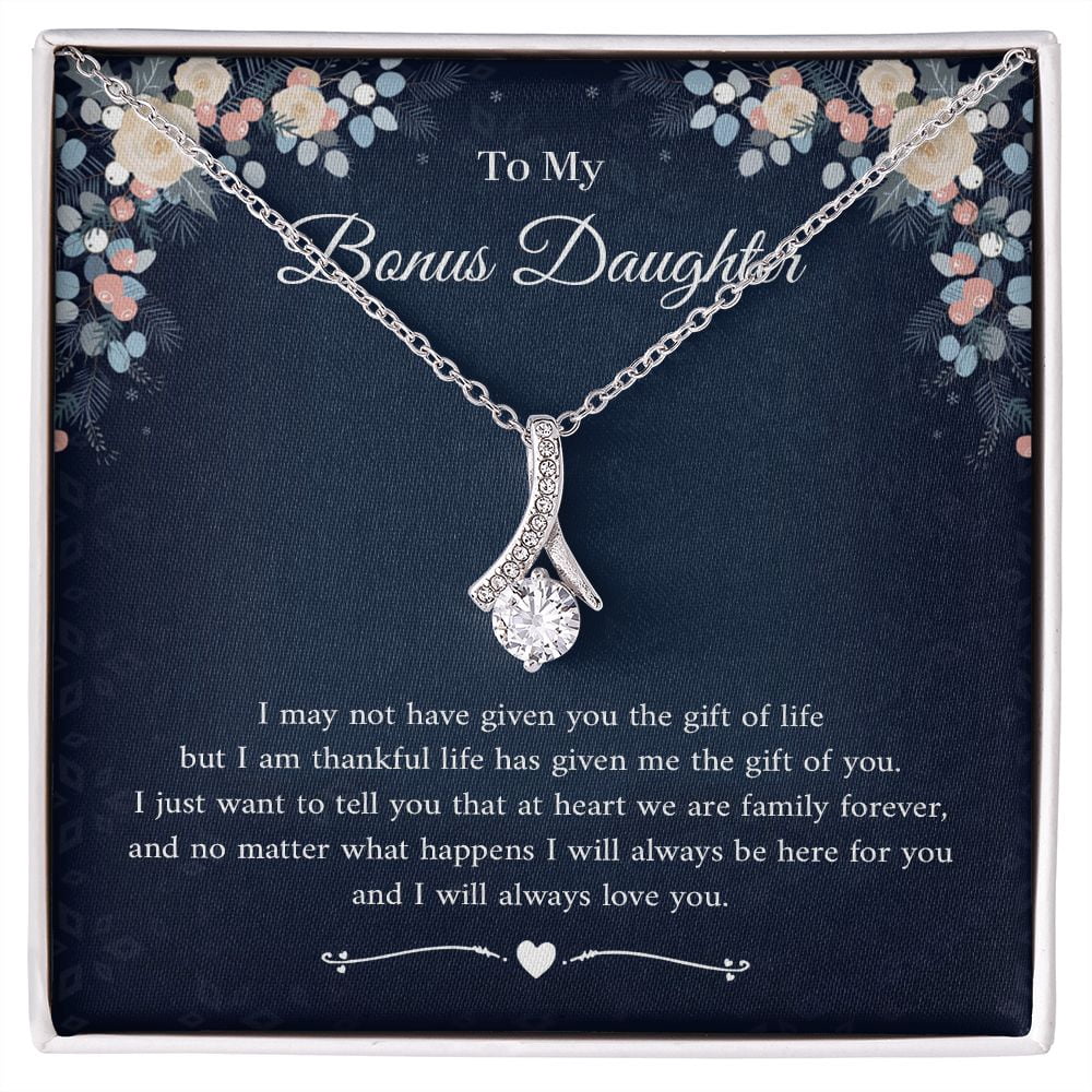 To My Bonus Daughter From Stepdad Or Stepmom Exquisite Necklace A ...