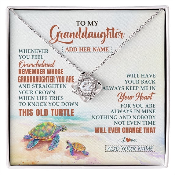 Bonus Daughter Turtle Love Necklace, White Love Knot Necklace - Walmart.com