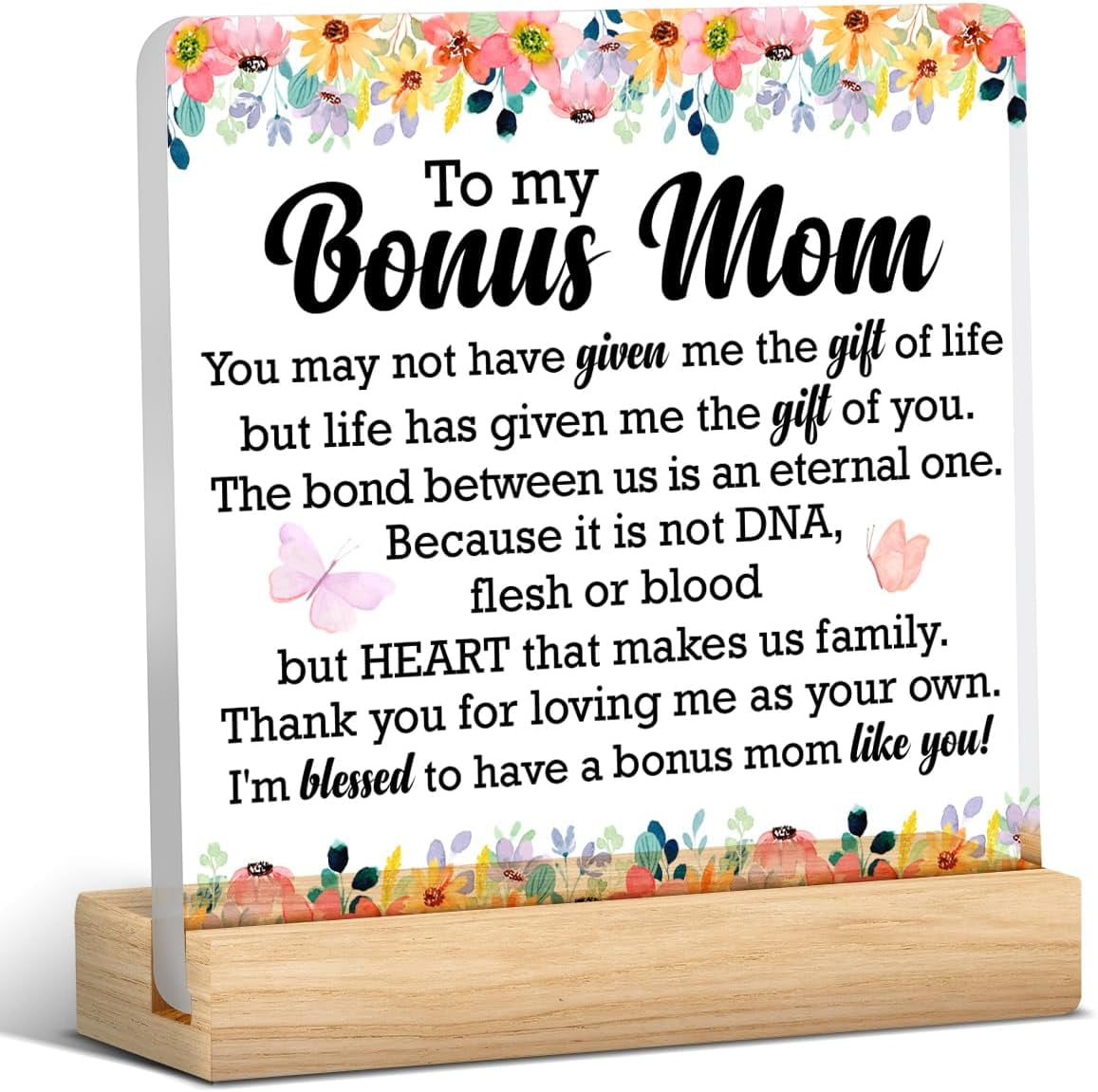 Bonus Mom Gift From Stepson Stepdaughter, Best Bonus Mom Gift, to My ...