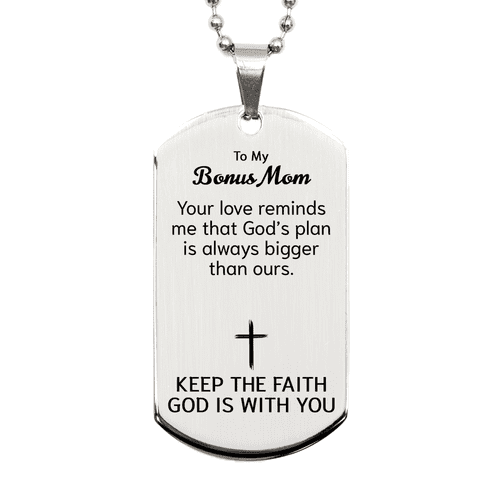 Bonus Mom Mothers Day Gift, Christian Dog Tag Necklace, To My Bonus Mom ...