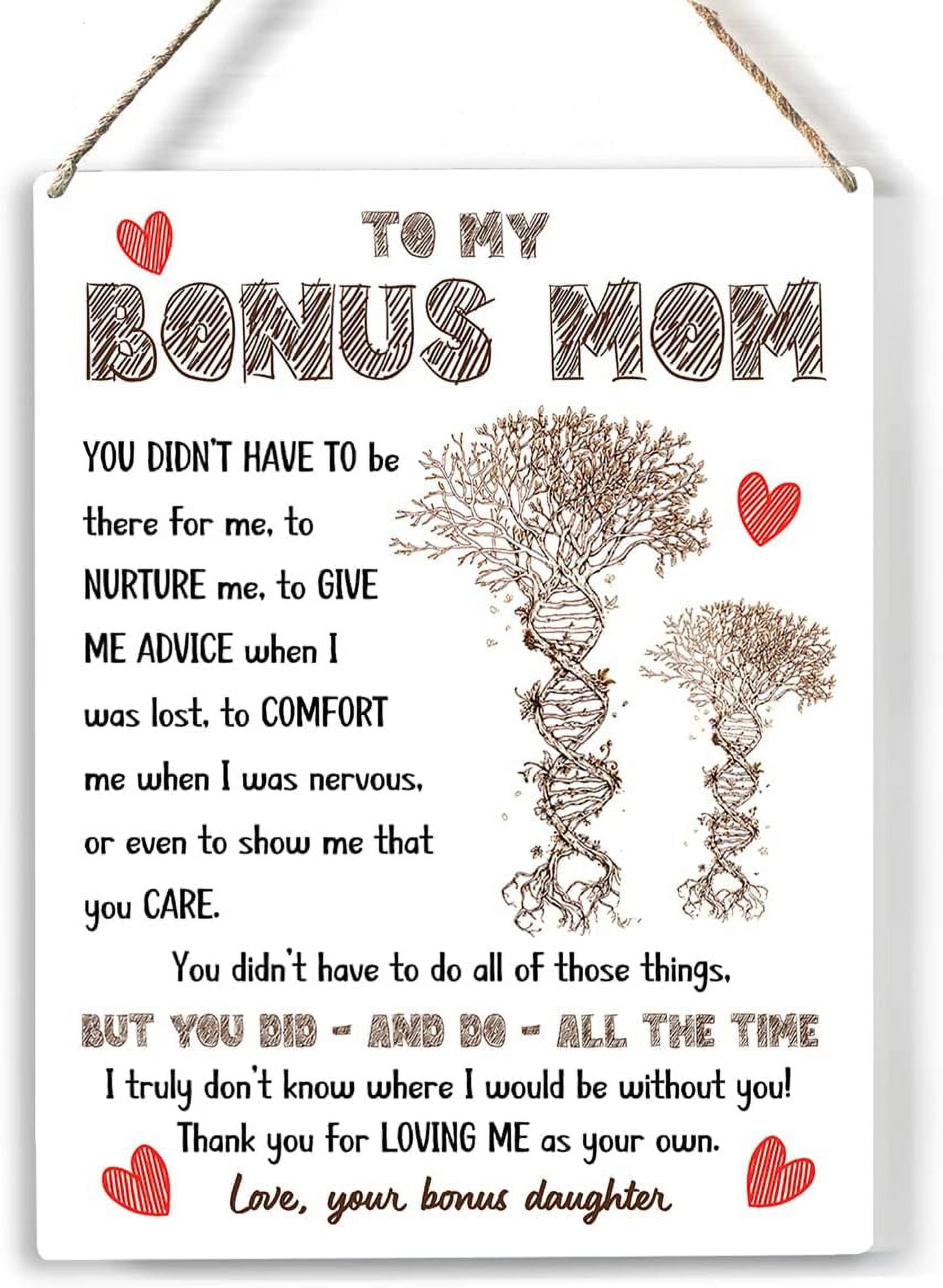 Bonus Mom Wood Sign to My Bonus Mom Thank You for Loving Me Wooden ...