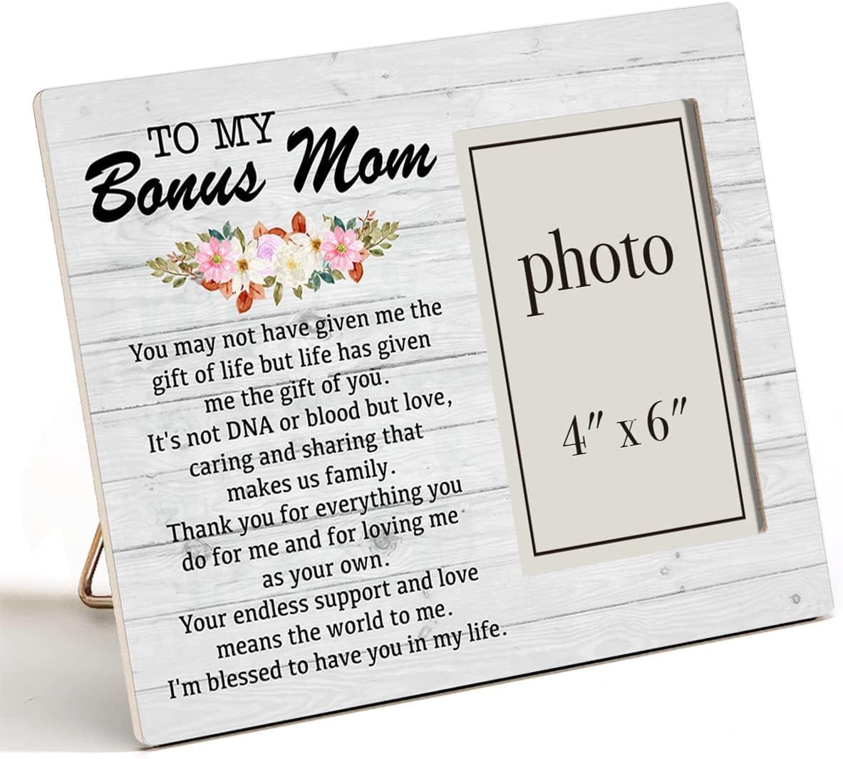 Bonus Mom Wooden Picture Frame Gift, to my bonus mom Wood Photo Frame ...