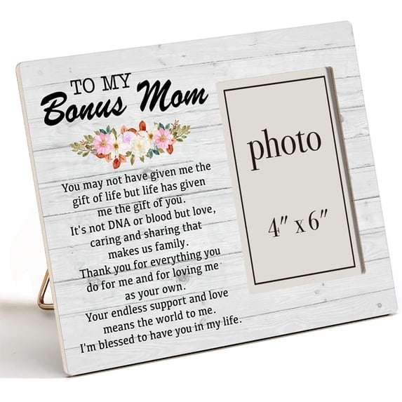 Bonus Mom Wooden Picture Frame Gift, to my bonus mom Wood Photo Frame ...