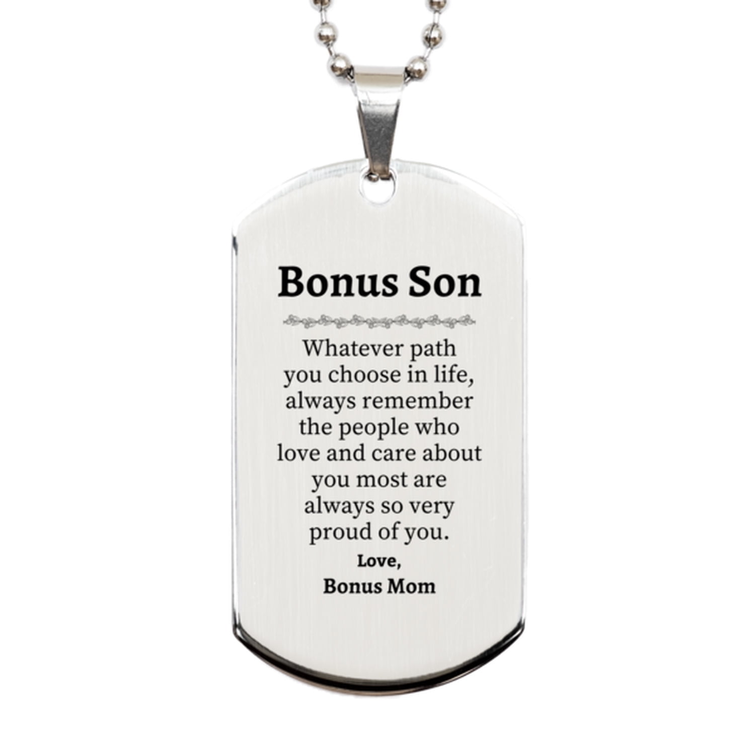 Bonus Son Silver Dog Tag, Always so very proud of you, Inspirational ...