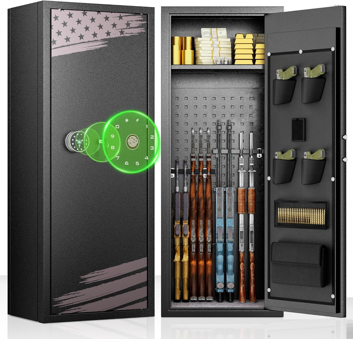 Bonusall 10 Large Gun Safe, Long Gun Cabinet for Home Rifles and ...