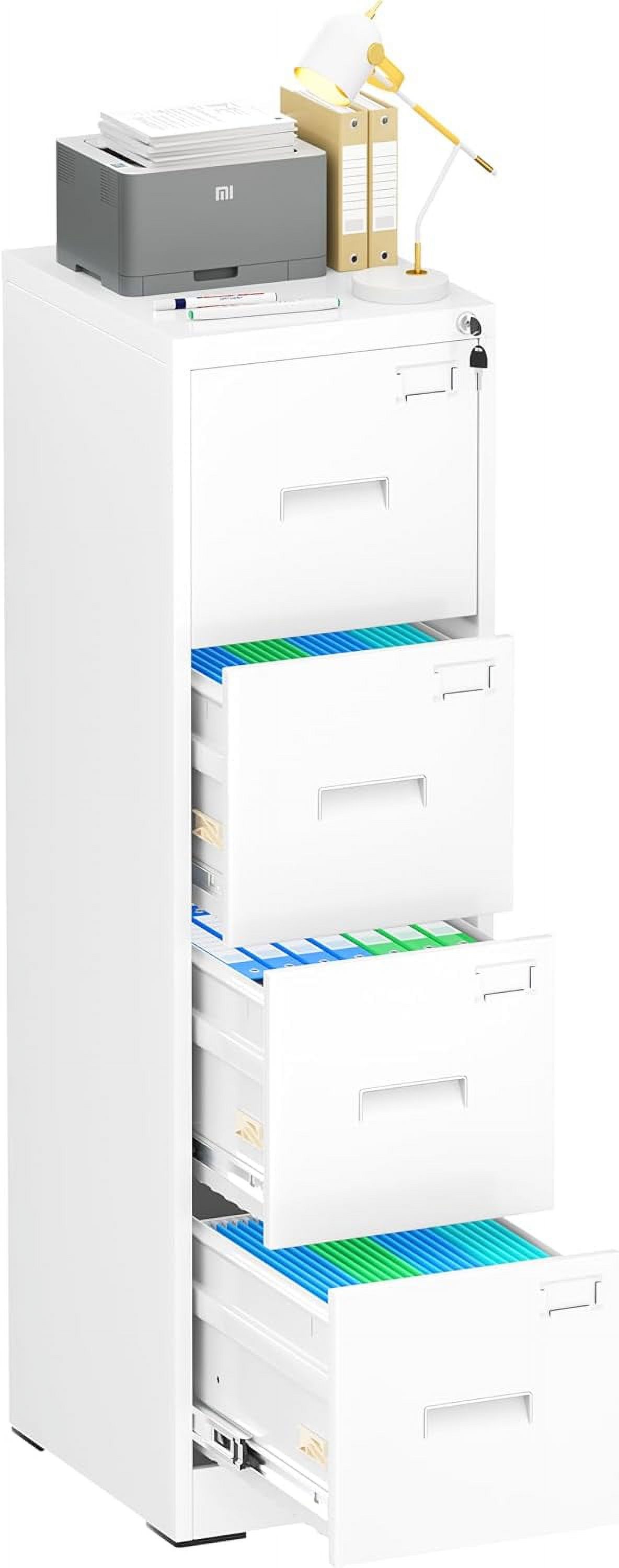 Bonusall 4 Drawer Vertical File Cabinet with Lock, Locking Metal ...