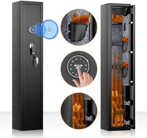 Bonusall Biometric 2-4 Rifle Safes Large Rifles Gun Safes for Rifles ...