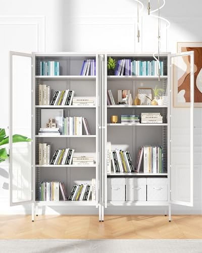 Bonusall Display Cabinet With Glass Doors67” Metal Display Curio 9124