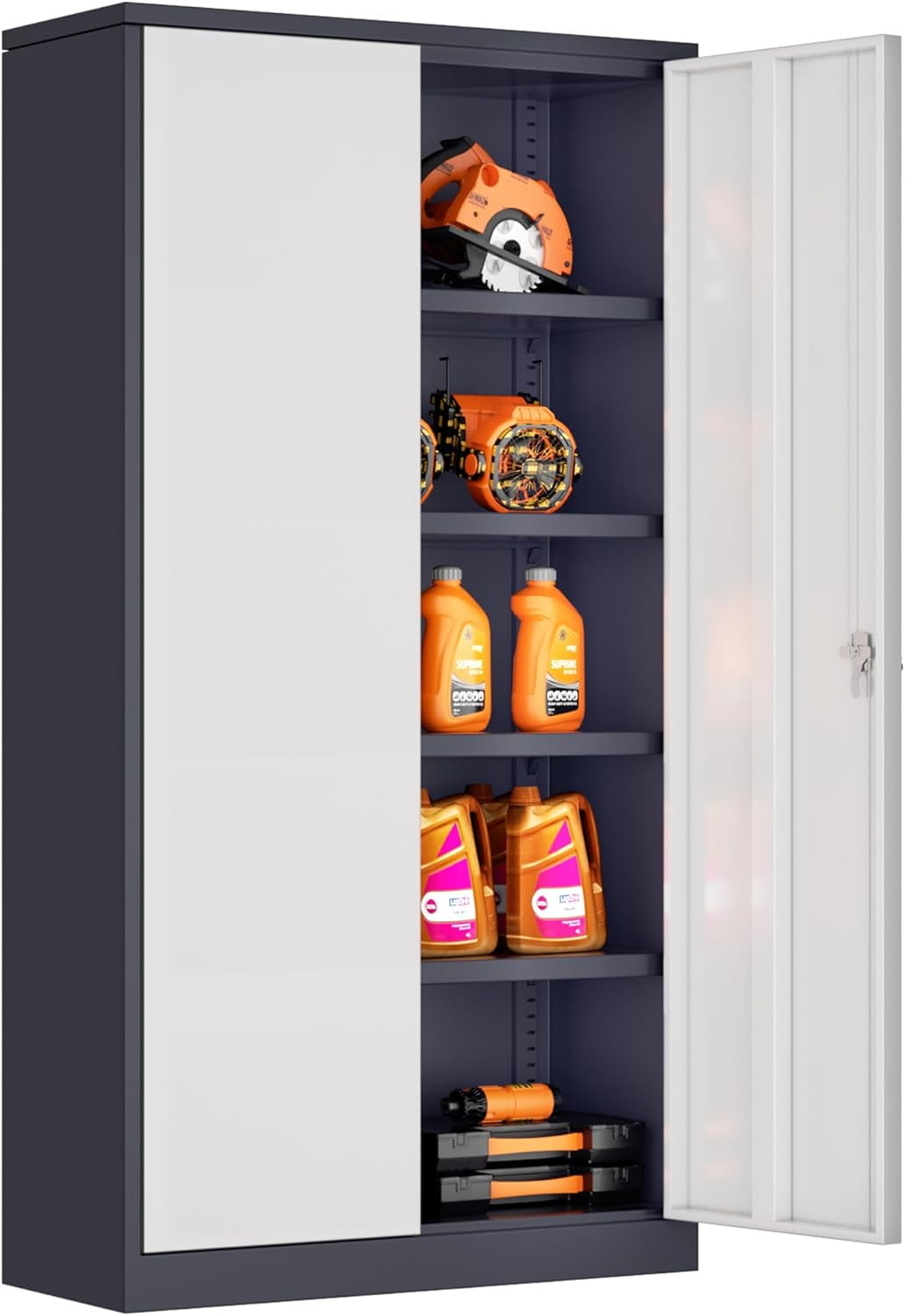 Bonusall Metal Cabinet,Garage Storage Cabinets with Door and Shelves ...