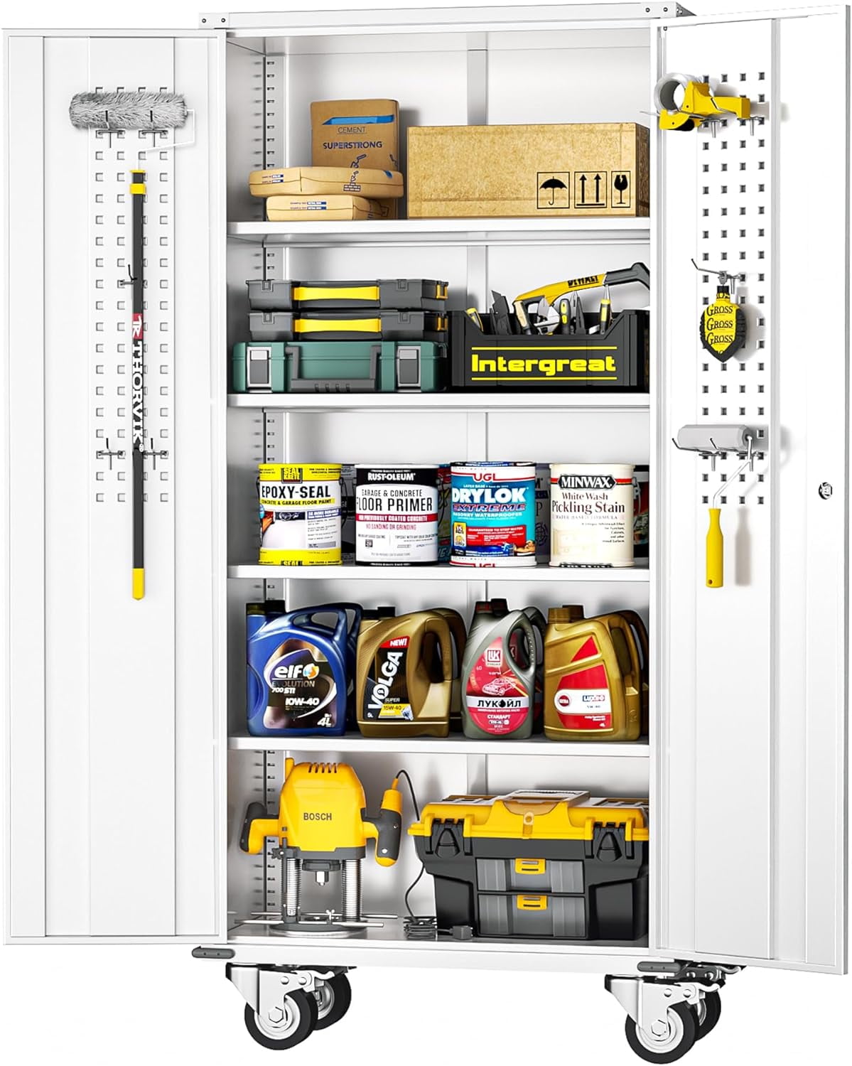 Bonusall Tall Metal Storage Lockers, Locking Steel Cabinet with Lock ...