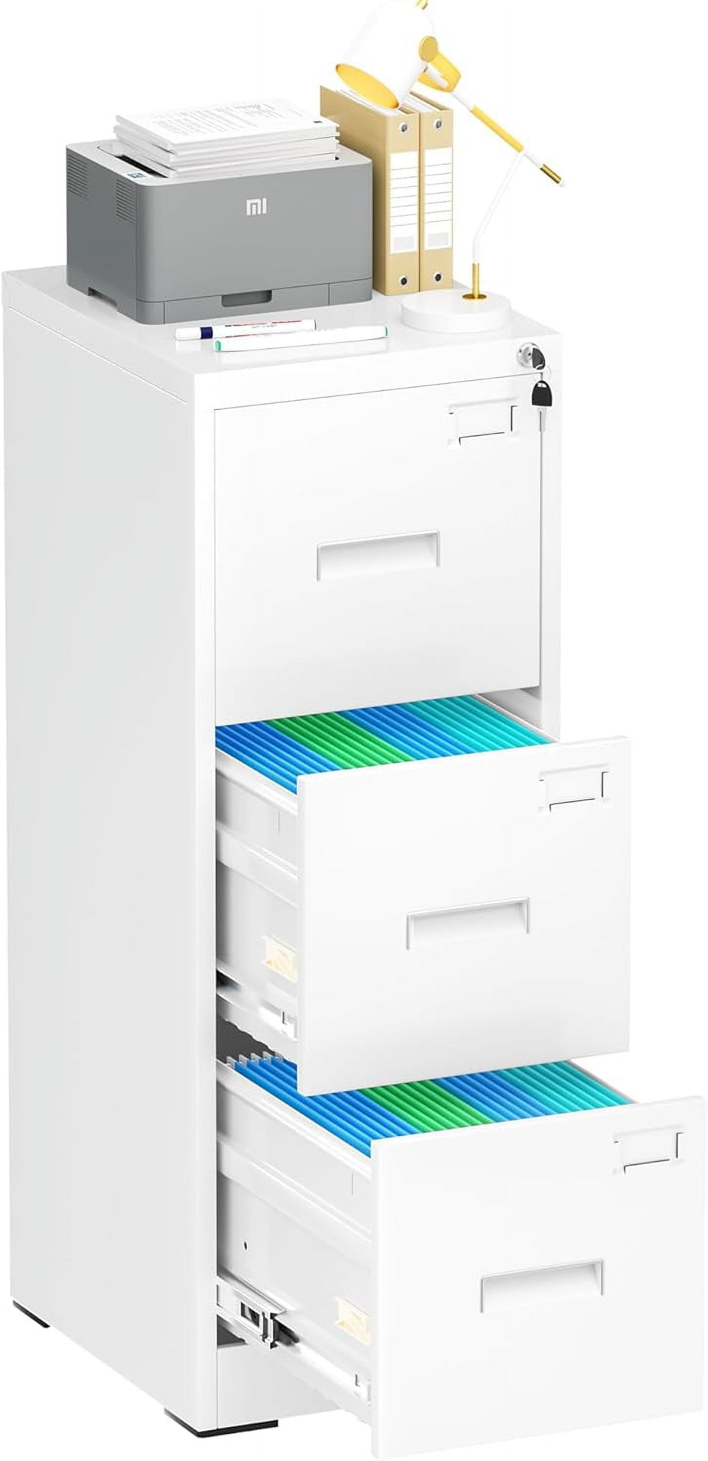 Bonusall Vertical File Cabinet with Lock 3 Drawer Locking Vertical ...