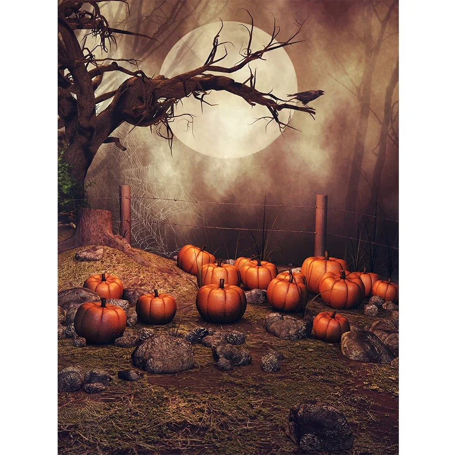 Bonvvie Halloween Backdrop Vintage Castle Wall Skull Children Portrait ...