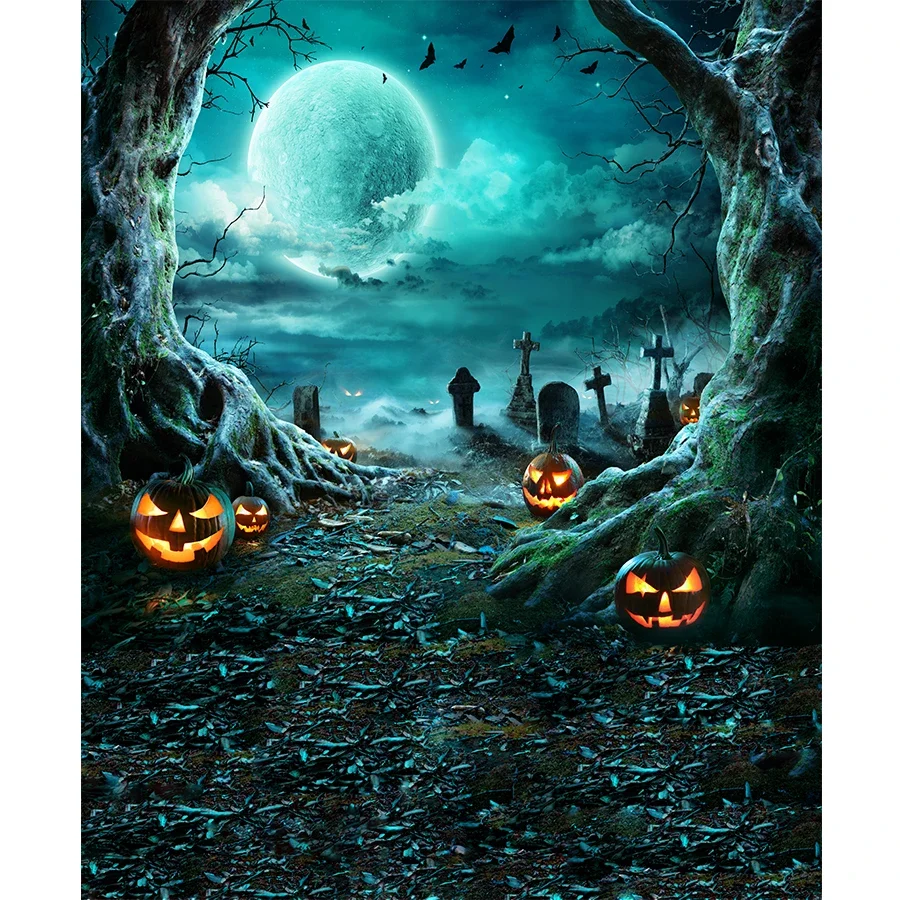 Bonvvie Halloween Backdrop Vintage Castle Wall Skull Children Portrait ...