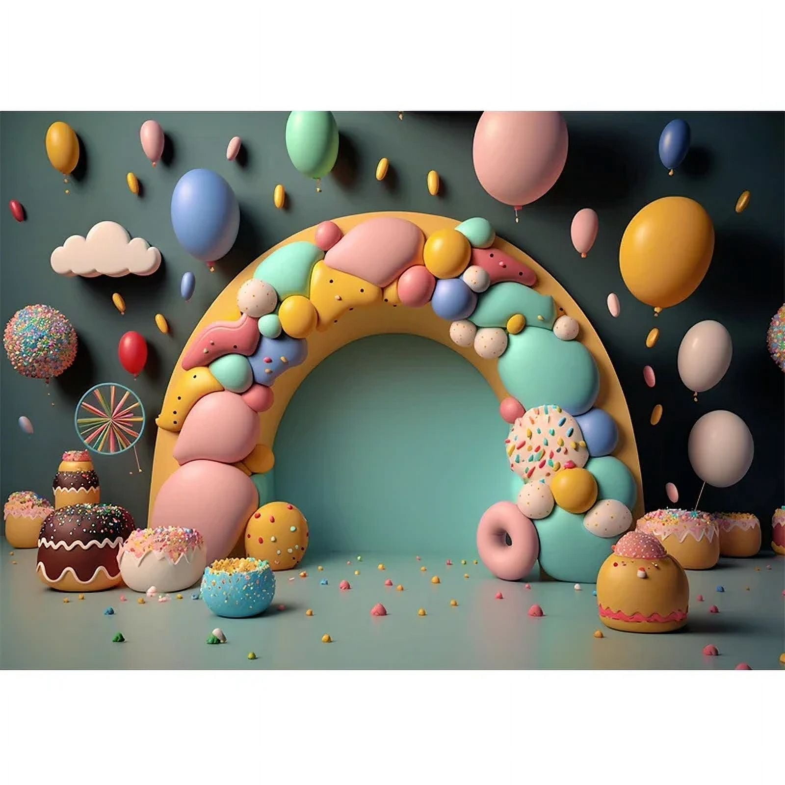 Bonvvie Photography Background Colorful 3D Balloon Newborn Baby ...