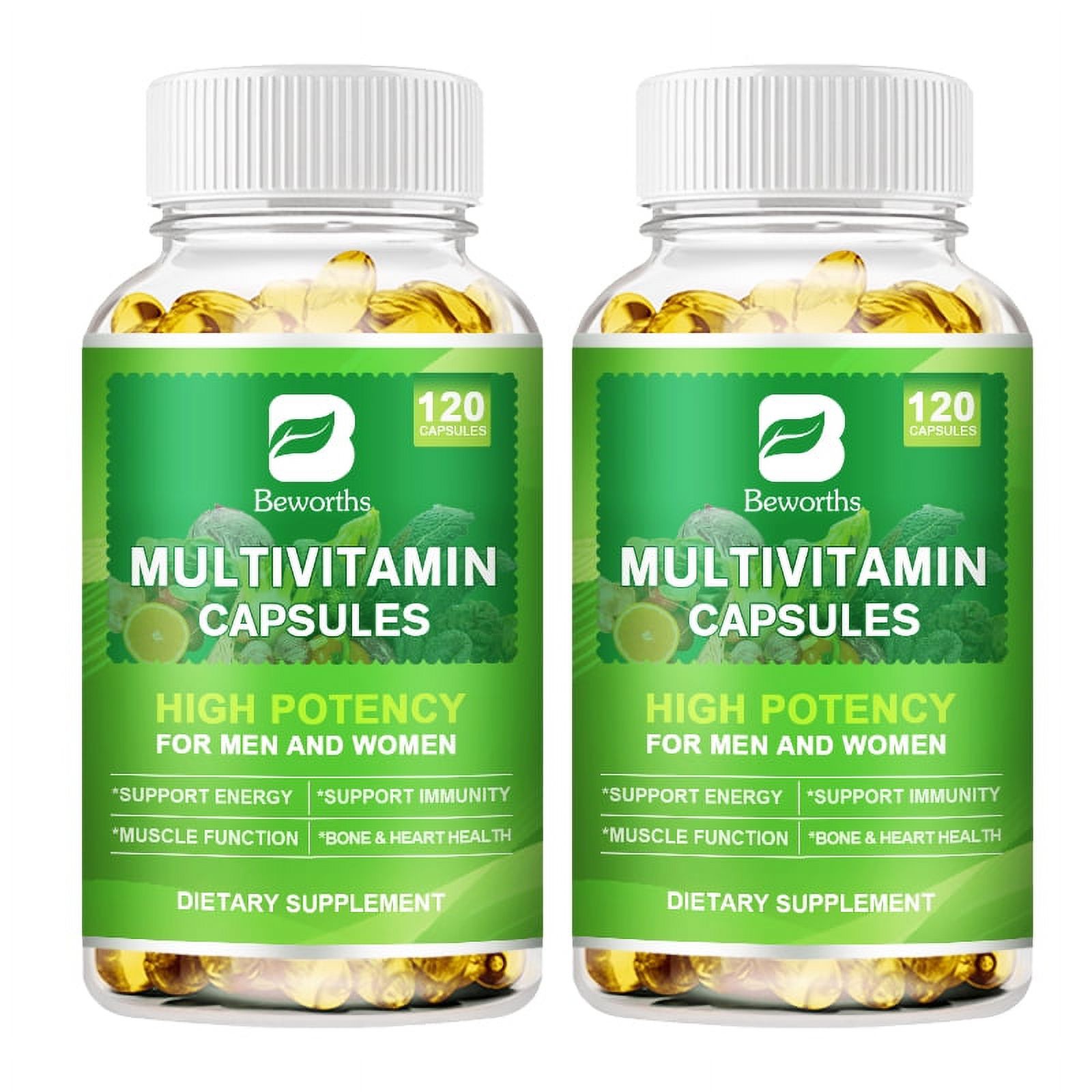 Bonzelo 120 Capsules Multivitamin Highest Potency Daily Vitamins & Minerals Supplement-120 ...