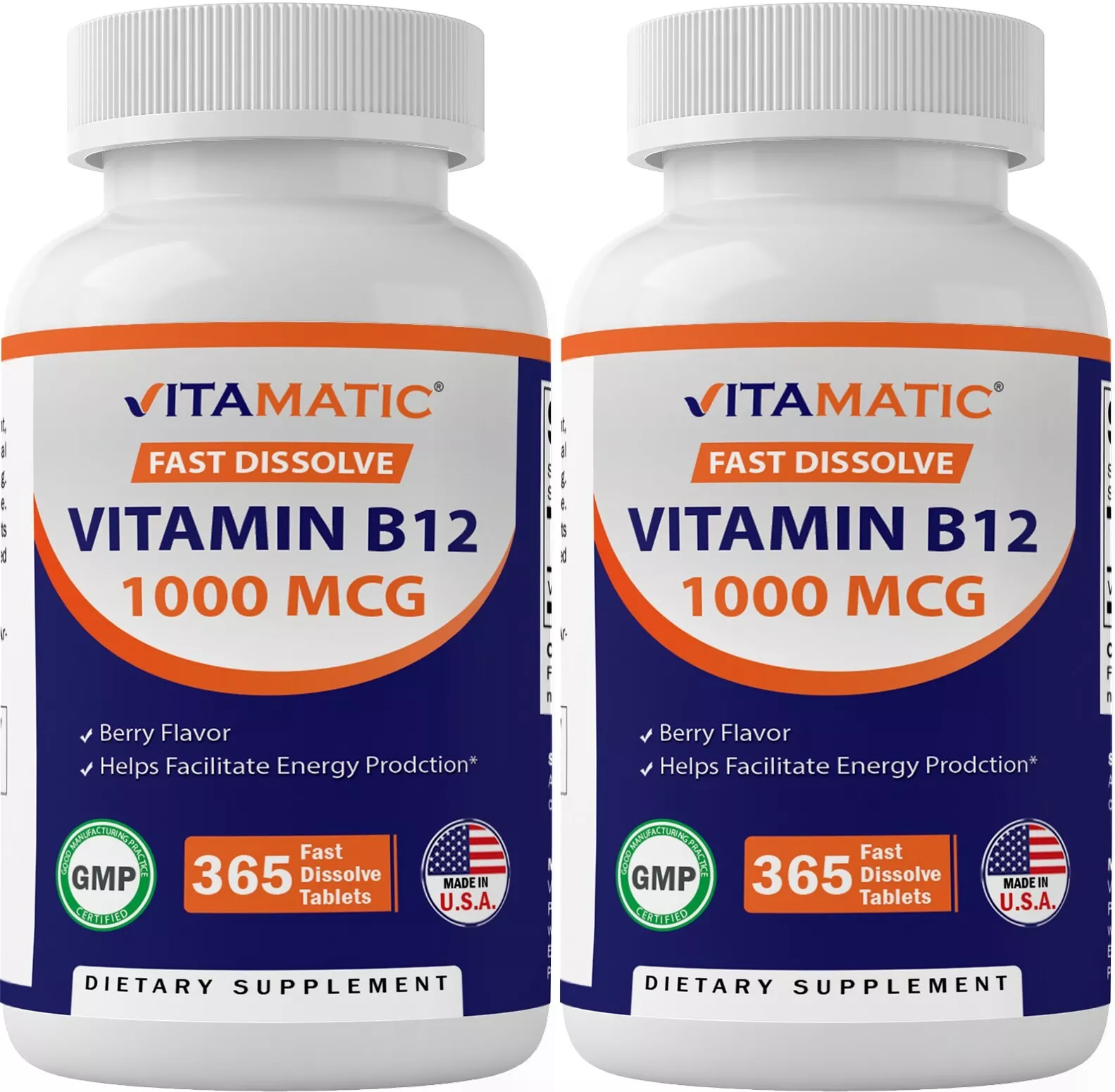 Bonzelo (2 Pack) Vitamatic Vitamin B12 1000 mcg Fast Dissolve 365 ...