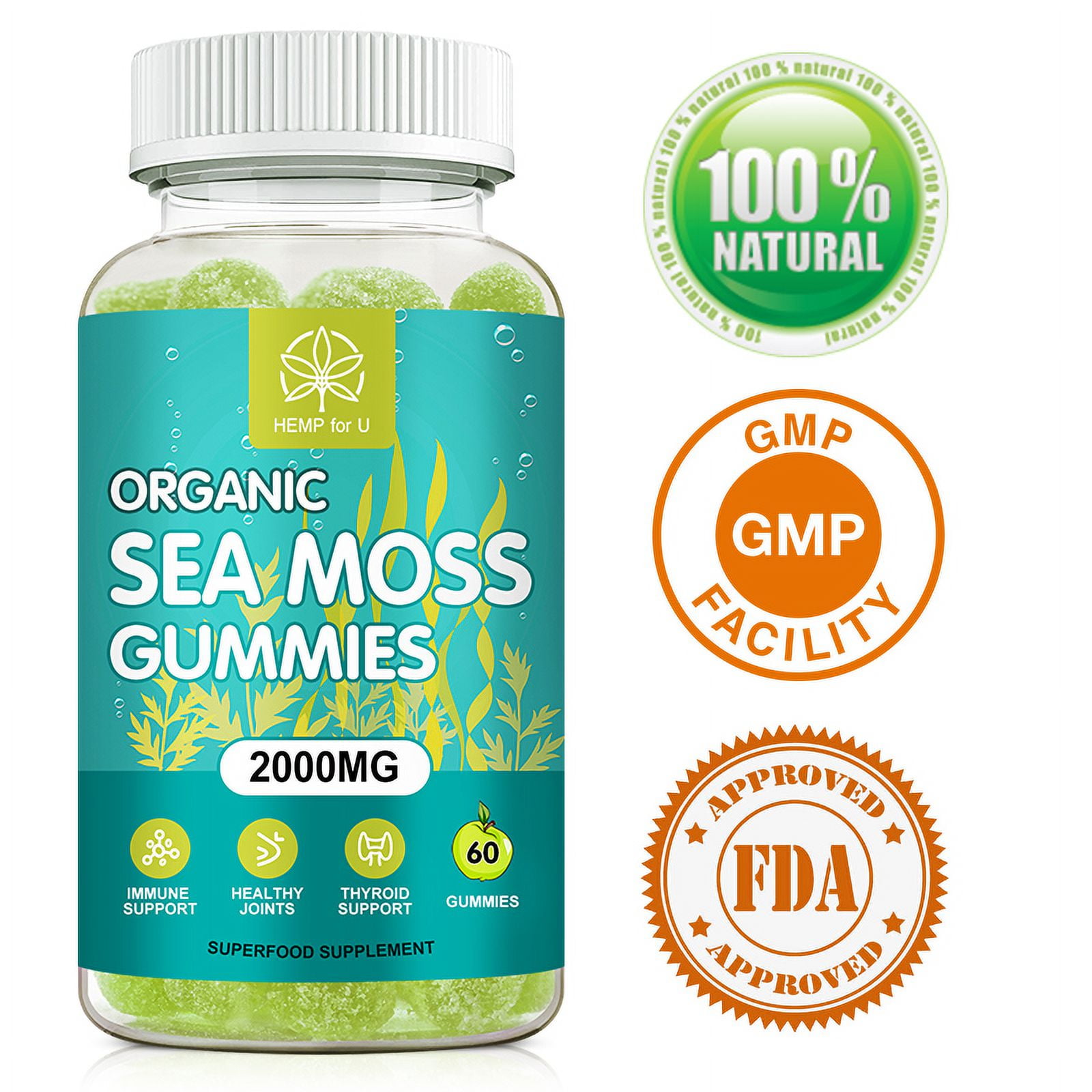 Bonzelo 2000mg Organic Sea Moss Gummies-Apple Cider Vinegar ...
