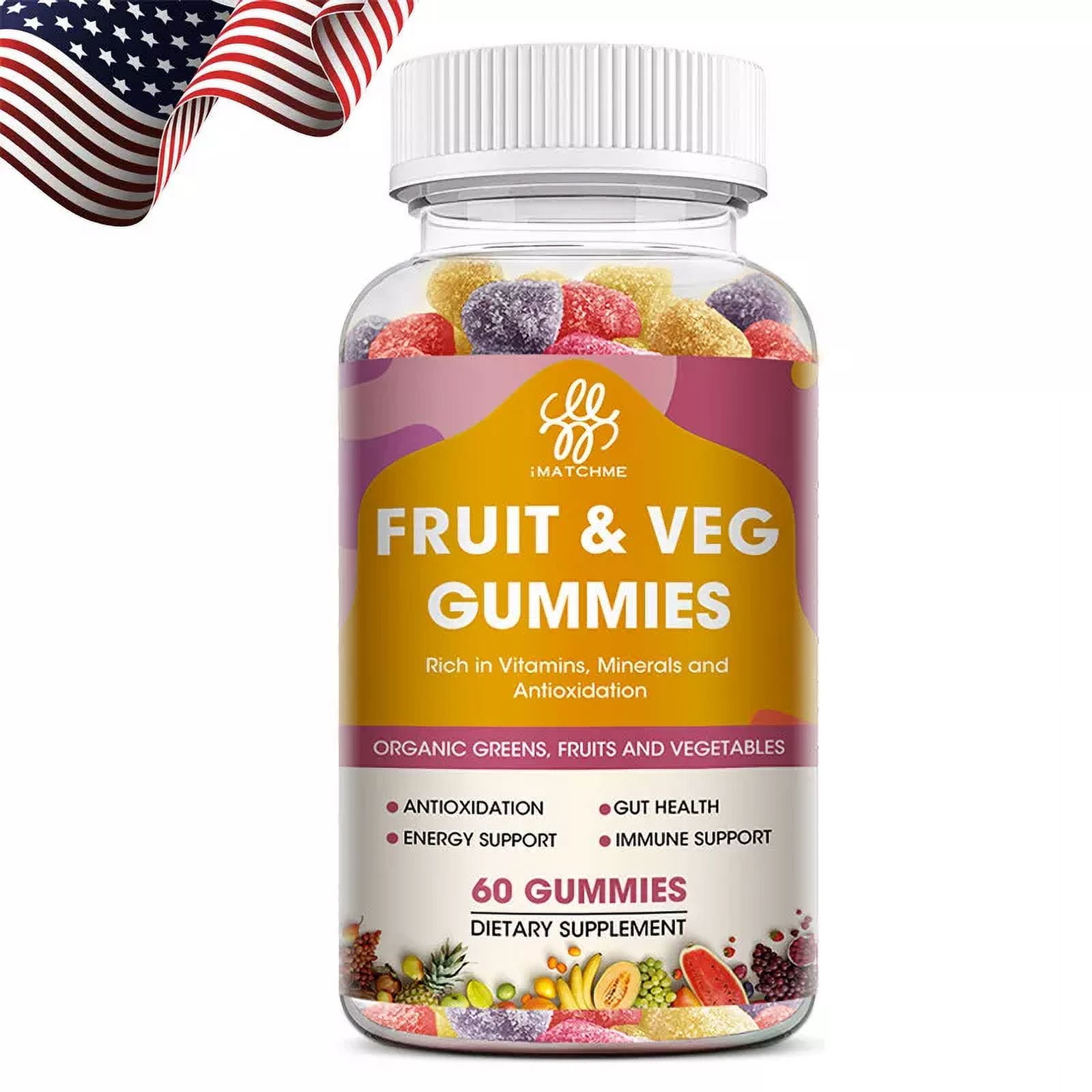 Bonzelo 60 Fruits and Veggies Supplement Balance of Daily Nature Fruits ...