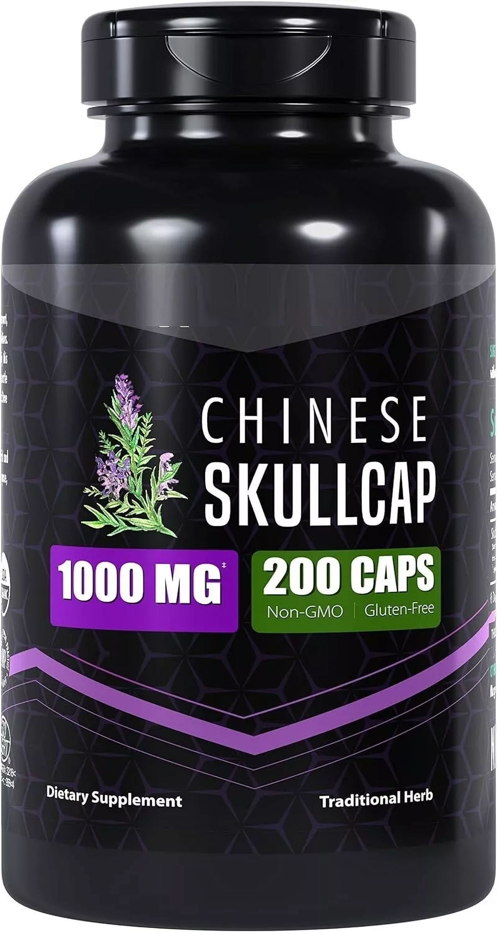 Bonzelo Chinese Scullcap 1000mg (Huang Qin) 200 Caps High Potency Non ...